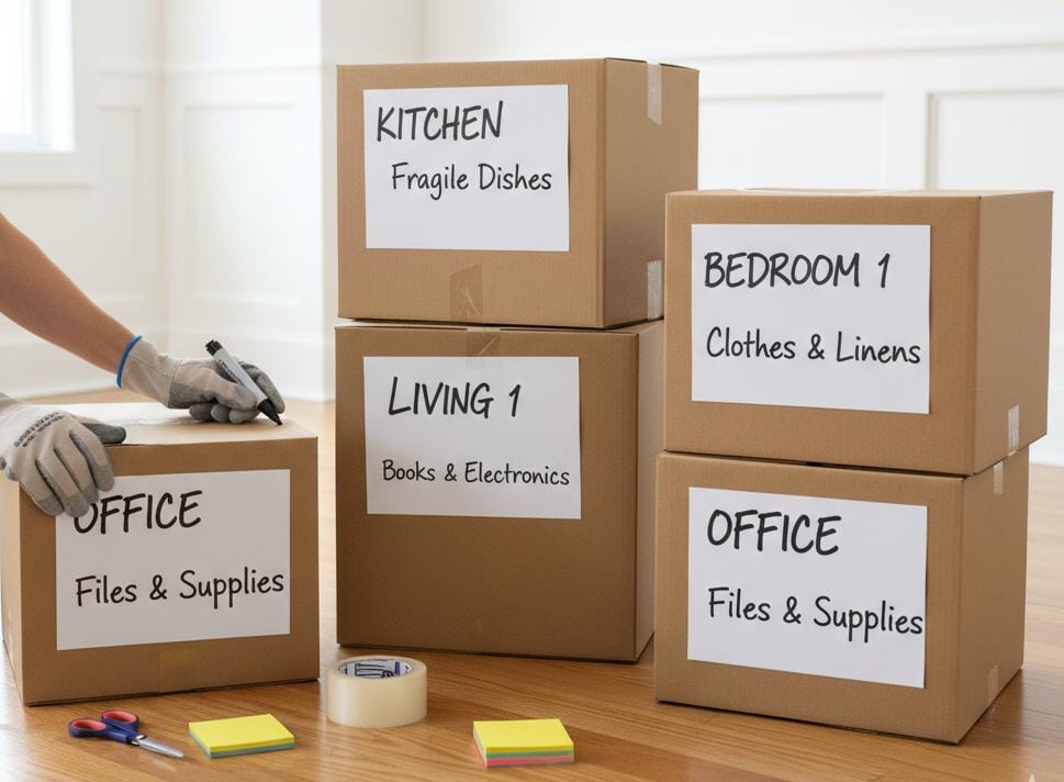 How to Label Moving Boxes for an Organized Unpack | Galaxy Removals ...